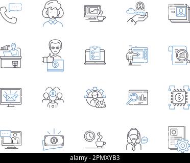 Enterprise work outline icons collection. Enterprise, Work, Management ...
