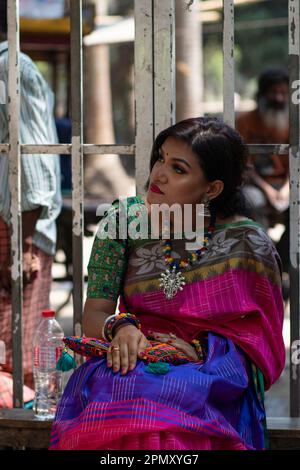Dhaka, Bangladesh - April 14, 2023: Bangladeshi people attend Mangal ...