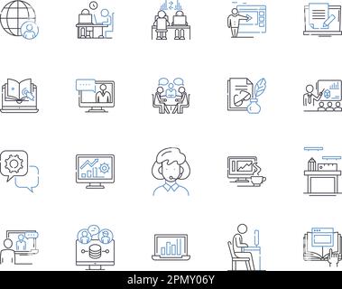 Workflow and career outline icons collection. career, workflow, jobs ...