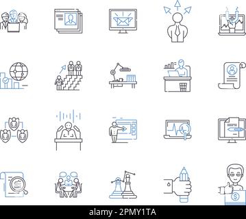 Wirking and career outline icons collection. Work, Career, Job ...