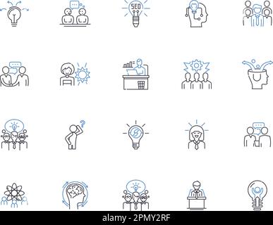 Thinking people outline icons collection. Thinking, People ...