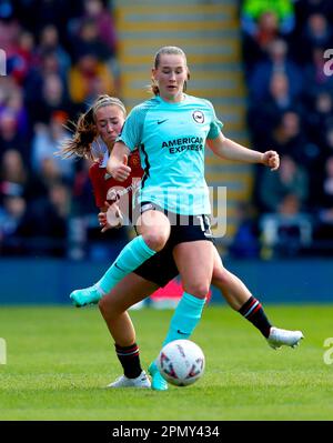 Manchester United's Elisabeth Terland (right) celebrates scoring their ...