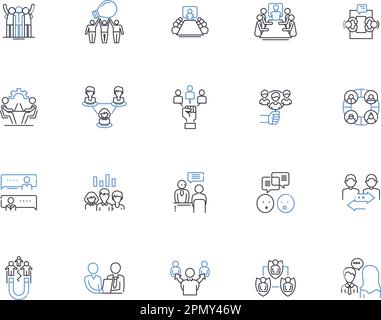 Settlement line icons collection. Compromise, Resolution, Negotiation ...