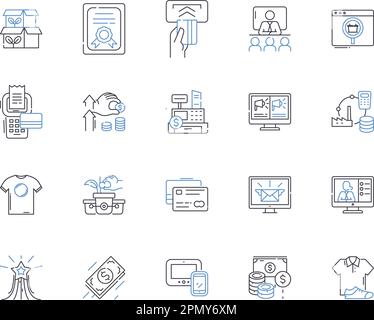 Store and income outline icons collection. store, income, revenue ...
