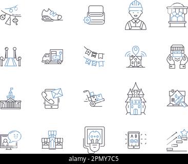 Community centers outline icons collection. Community, Centers ...
