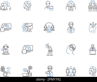 Broker outline icons collection. Broker, Negotiator, Facilitator ...