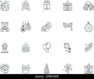 Celebrating people outline icons collection. Commemorate, Salute ...