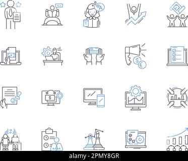 Enterprise work outline icons collection. Enterprise, Work, Management ...