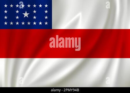 Flag of Amazonas waving in the wind on silk background. Department ...