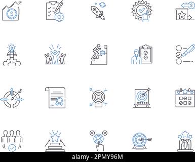 Goals outline icons collection. Aims, Objectives, Targets, Ambitions ...