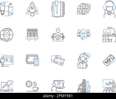 Corporation workflow outline icons collection. Corporate, Workflow ...