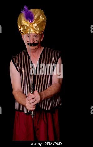 An elder sultan or sheik isolated over black Stock Photo - Alamy