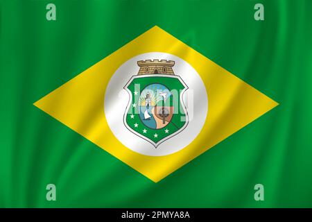 Flag of Ceara waving in the wind on silk background. State Brazil Stock ...