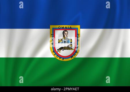 Flag of Cordoba waving in the wind on silk background. Department ...