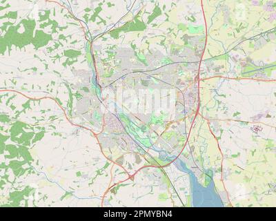 Exeter, non metropolitan district of England - Great Britain. Diagram ...