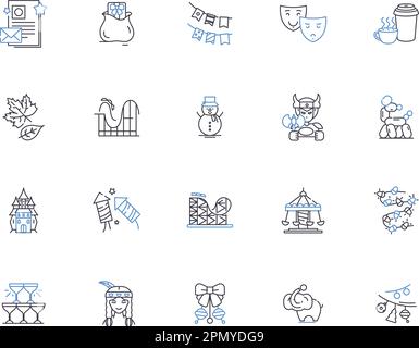 Celebrating people outline icons collection. Commemorate, Salute ...