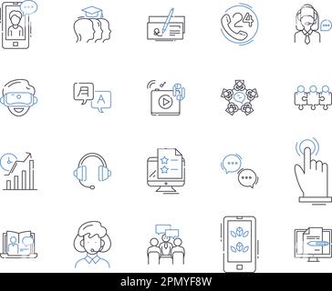 Startup Ecosystems outline icons collection. Incubators, Accelerators ...