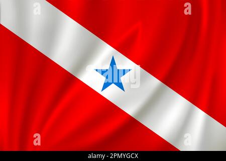 Flag of Para waving in the wind on silk background. State Brazil Stock ...