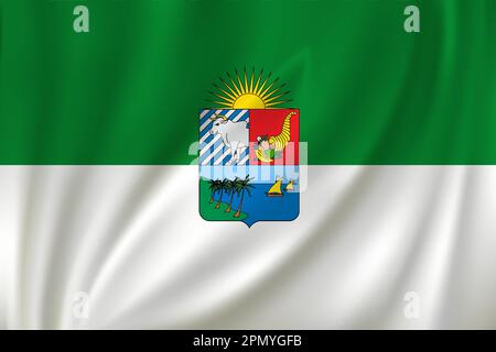 Flag of Sucre waving in the wind on silk background. Department ...