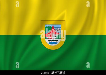 Flag of Narino waving in the wind on silk background. Department ...