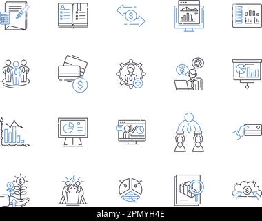 Risk management outline icons collection. Management, Risk, Strategy ...