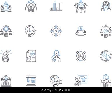 Globalization outline icons collection. Internationalization ...