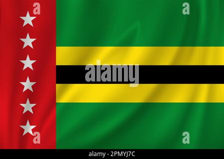 Flag of Santander waving in the wind on silk background. Department ...