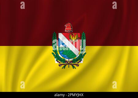 Flag of Tolima waving in the wind on silk background. Department ...