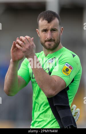James Belshaw #1 of Bristol Rovers makes a save from a free kick during ...
