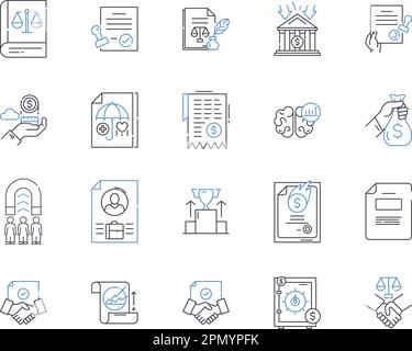Legal department outline icons collection. Lawyer, Attorney, Litigation ...