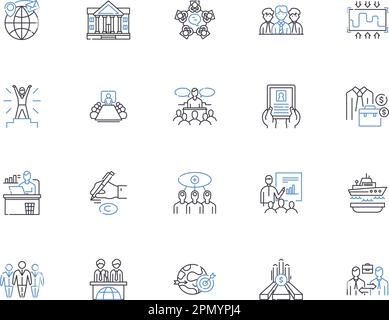 Digital leadership outline icons collection. Digital, Leadership ...