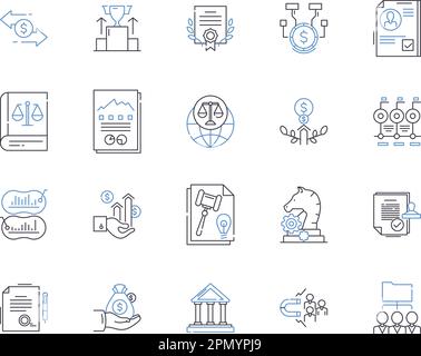 Lawyer outline icons collection. Lawyer, Attorney, Barrister, Advocate ...