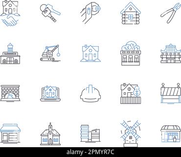 Proptech outline icons collection. Proptech, Real Estate, Innovation ...