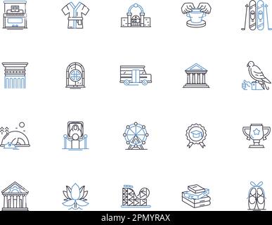 History outline icons collection. Past, timeline, ancient, events ...