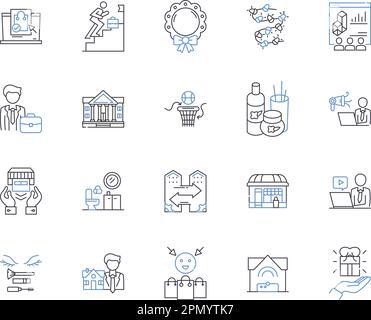 Community centers outline icons collection. Community, Centers ...