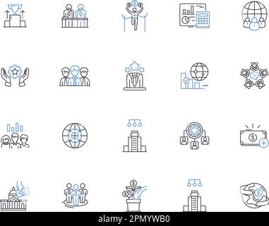 Globalization outline icons collection. Internationalization ...