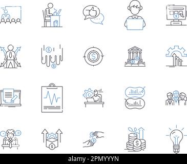 Employee progress outline icons collection. Employee, Progress ...