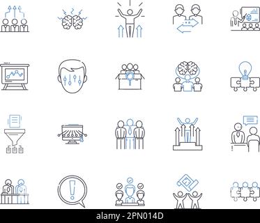 Workforce comrades line icons collection. Teamwork, Collaboration ...