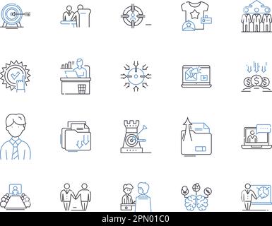 Lean startup outline icons collection. lean, startup, agile ...