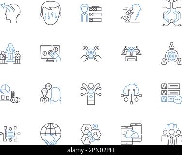 Uniting community line icons collection. Collaboration, Harmony ...