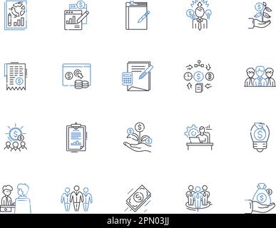Accounting outline icons collection. Accounting, Bookkeeping ...