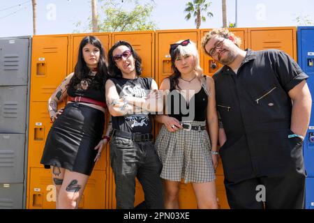 Violet Mayugba, left, Narsai Malik, Alexia Roditis, and Davifd Orozco ...