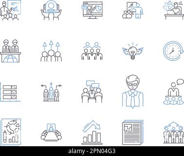 Department coworking outline icons collection. Deputy, Cowork ...