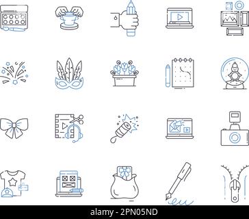 DIY projects outline icons collection. Crafts, Modelling, Building ...