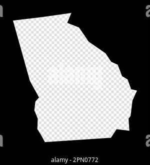 Stencil map of Georgia. Simple and minimal transparent map of Georgia ...