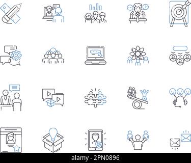 Startup Ecosystems outline icons collection. Incubators, Accelerators ...
