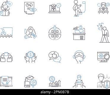Employee effectiveness outline icons collection. Productivity ...