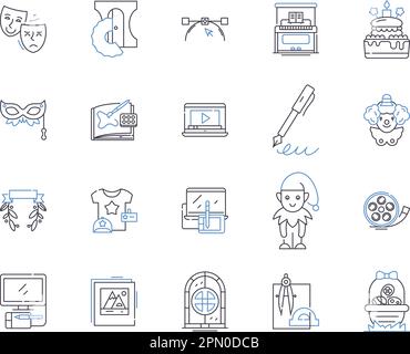 DIY projects outline icons collection. Crafts, Modelling, Building ...