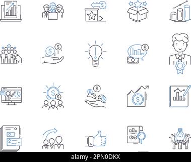 Productivity outline icons collection. Efficiency, Output, Effectiveness, Automation, Streamline ...
