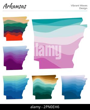 Colorful line art map of arkansas state Royalty Free Vector Stock ...